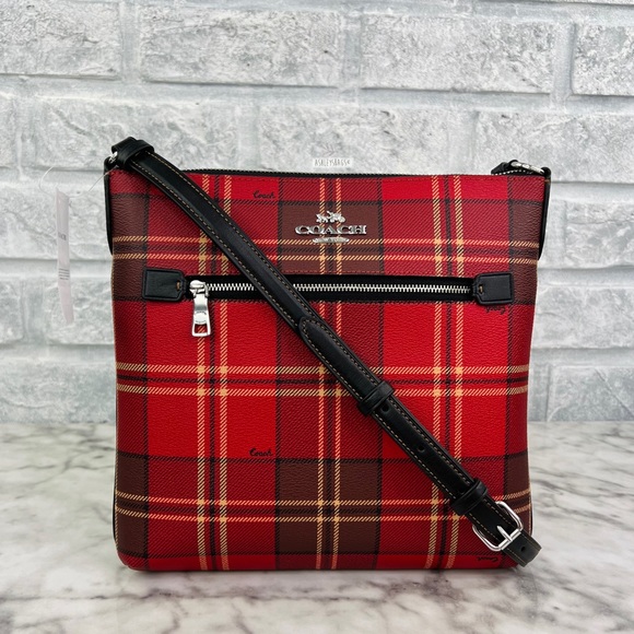Coach | Bags | Coach Rowan File Bag Crossbody With Tartan Plaid Print ...